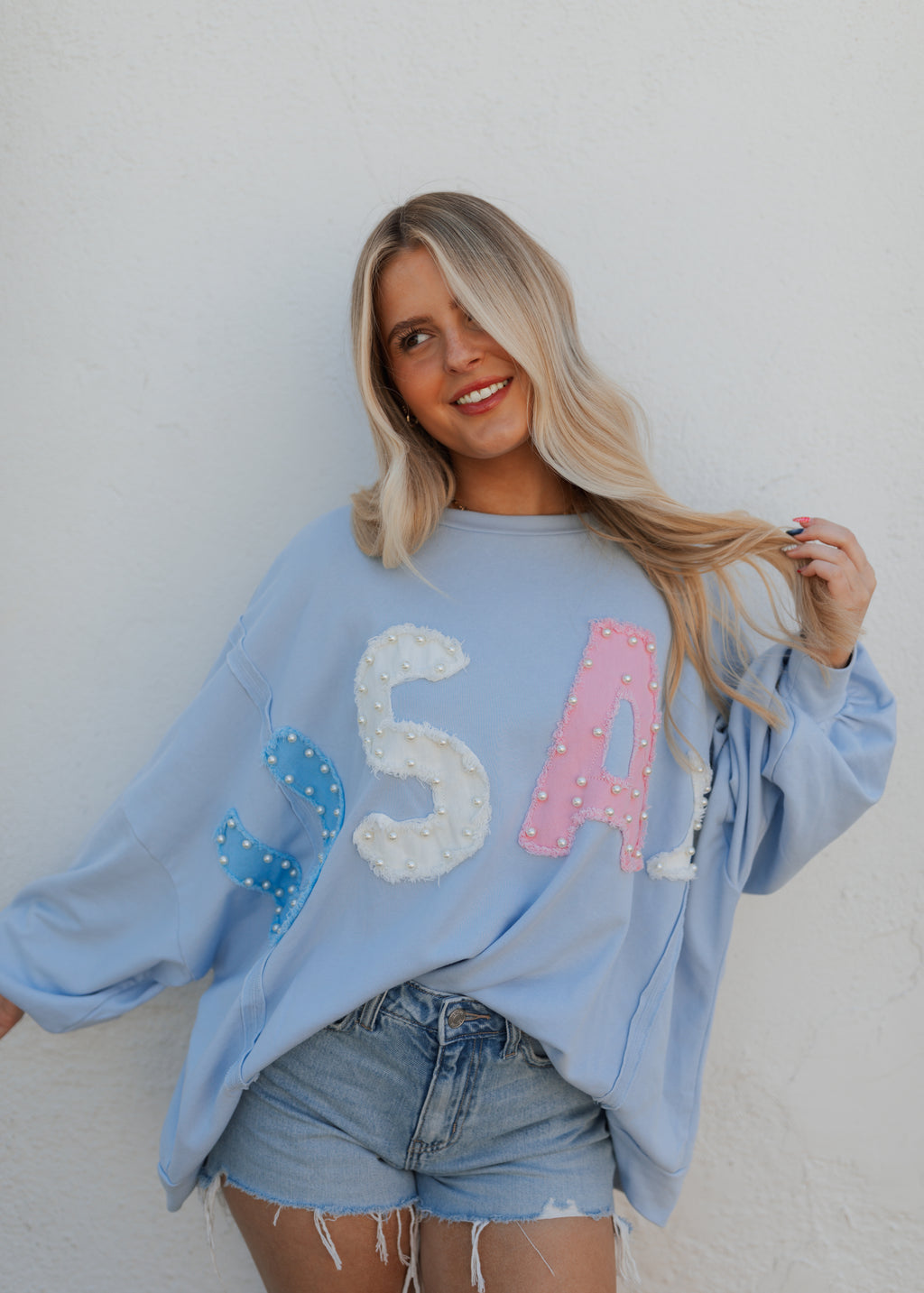 USA Pearl Pullover – Dolly Boutique